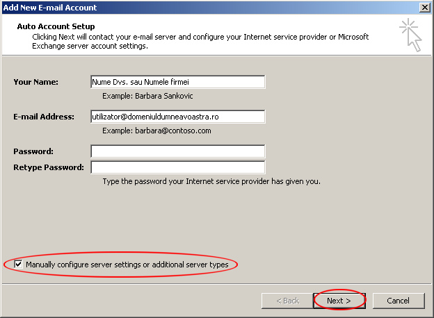 Setari Microsoft Outlook 2007, setare client email Microsoft Outlook ...